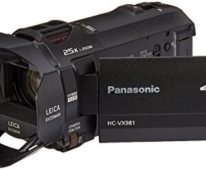 Panasonic 4K Ultra HD Video Camera Camcorder HC-VX981K, 20X Optical Zoom, 1/2.3-Inch BSI Sensor, HDR Capture, Wi-Fi Smartphone Multi Scene Video Capture (Black)