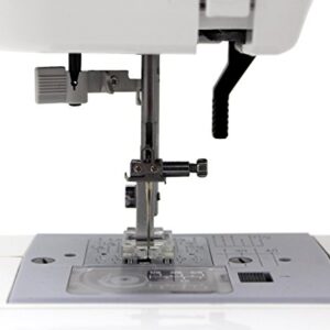 Janome MOD-19 Easy-to-Use Sewing Machine with 19 Stitches, Automatic Needle Threader and 5-Piece Feed Dogs,white