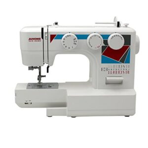 Janome MOD-19 Easy-to-Use Sewing Machine with 19 Stitches, Automatic Needle Threader and 5-Piece Feed Dogs,white