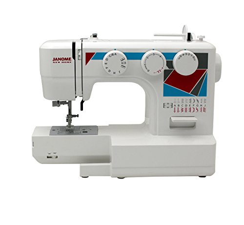 Janome MOD-19 Easy-to-Use Sewing Machine with 19 Stitches, Automatic Needle Threader and 5-Piece Feed Dogs,white