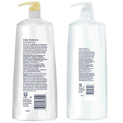 Dove Nutritive Solutions Daily Moisture, Shampoo and Conditioner Duo Set, 40 Ounce Pump Bottles