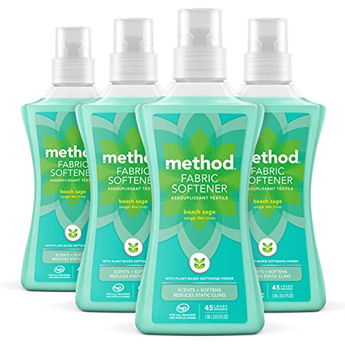 Method Fabric Softener, Beach Sage, 45 loads, Reduces Static Cling, 53.5 Ounces (Pack of 4)