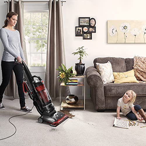 Hoover WindTunnel 3 High Performance Pet Bagless Corded Upright Vacuum Cleaner, UH72630, Red