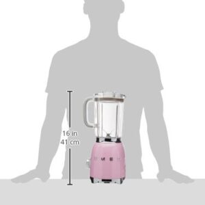 Smeg Countertop, Pastel Pink 50s Style Blender, 48 Ounces