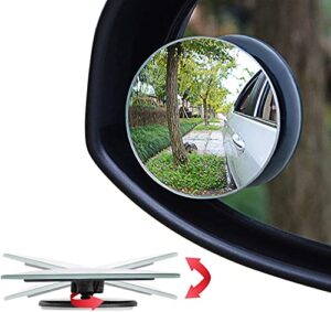 ampper blind spot mirror, 2" round hd glass frameless convex rear view mirror, pack of 2