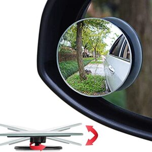 Ampper Blind Spot Mirror, 2" Round HD Glass Frameless Convex Rear View Mirror, Pack of 2