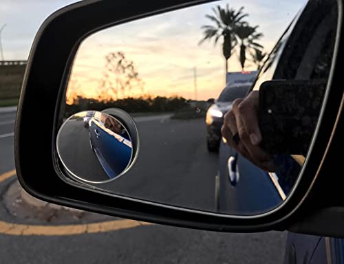 Ampper Blind Spot Mirror, 2" Round HD Glass Frameless Convex Rear View Mirror, Pack of 2