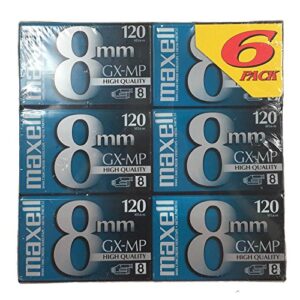 maxell 8mm gx-mp 120 videotapes (6-pack)