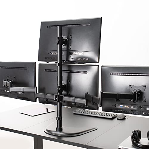 VIVO Quad LCD Monitor Desk Stand Mount, Free-Standing 3 Plus 1, Holds 4 Screens up to 24 inches, STAND-V004Z