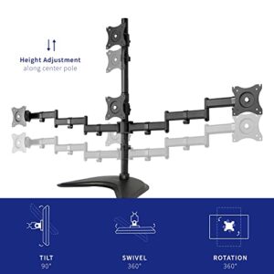 VIVO Quad LCD Monitor Desk Stand Mount, Free-Standing 3 Plus 1, Holds 4 Screens up to 24 inches, STAND-V004Z