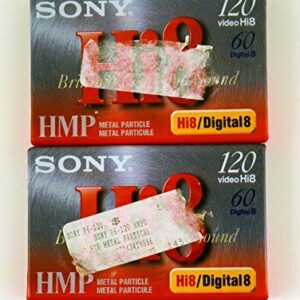 Sony Hi 8mm HMP Metal Particle Video Tape (120 Min.) Audio Cassette-Tape, 2-Pack