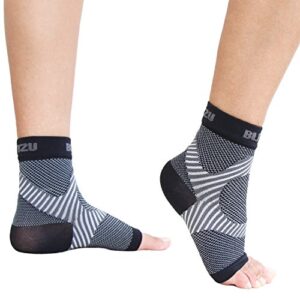 Ankle Brace, Foot Compression Sleeve, Open Toe Women Fasciated Compression Sock Night Splint For Plantar Fasciitis, Achilles Tendonitis , Black L-XL