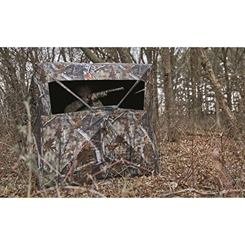 Guide Gear Silent Adrenaline Pop-Up Hunting Ground Blind for Deer, Duck, and Turkey Hunting, 2-Person Tent