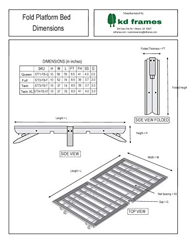 KD Frames Fold Platform Bed - Queen