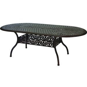 Darlee Santa Barbara 7 Piece Cast Aluminum Patio Dining Set with Oval Table - Antique Bronze