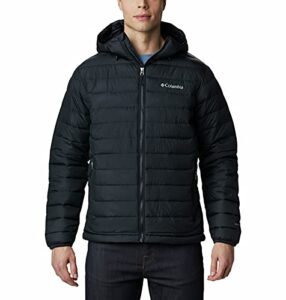 columbia men's powder lite hooded jacket, black, large