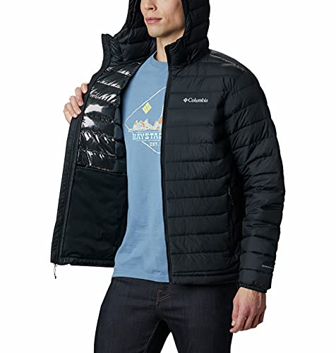 Columbia Men's Powder Lite Hooded Jacket, Black, Large