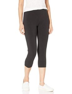 hanes women's stretch jersey capri, black, large