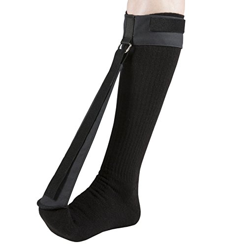 OTC Night Sock, Plantar Fasciitis, Achilles Tendonitis, Step Arch Tight Calf Muscle Support, Black, X-Small