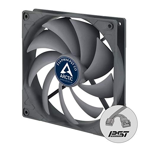 ARCTIC F14 PWM PST CO - 140 mm Case Fan with PWM Sharing Technology (PST), Dual Ball Bearing for Continuous Operation, Quiet, Computer, 200-1350 RPM - Grey