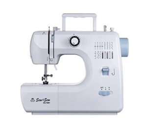 michley professional desktop sewing machine ss-700+, 16 built-in stitch patterns, 13.5-inches by 5.8-inches by 11.5-inches, white