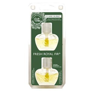 Claire Burke Plug in Scented Oil Refills 2 count, Fresh Royal Fir Air Freshener for Home and Bathroom, 1.42 ounces