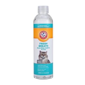 arm & hammer for pets advanced care dental water additive for cats | cat teeth cleaning product for all cats | cat dental rinse in fresh mint flavor, 8 ounces