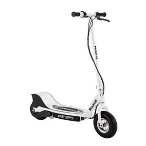 razor e325 durable adult & teen ride-on 24v motorized high-torque power electric scooter, speeds up to 15 mph with brakes and pneumatic tires, white