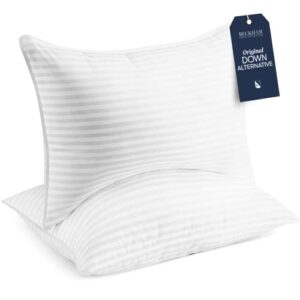 beckham hotel collection bed pillows king size set of 2 - down alternative bedding gel cooling big pillow for back, stomach or side sleepers