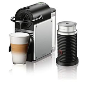 Nespresso Pixie Coffee and Espresso Machine by De'Longhi with Milk Frother, Aluminum, 34 ounces