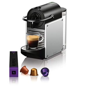 Nespresso Pixie Coffee and Espresso Machine by De'Longhi with Milk Frother, Aluminum, 34 ounces