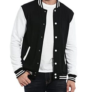 COOFANDY Mens Fashion Varsity Jacket Causal Slim Fit Cotton Letterman Baseball Bomber Jackets