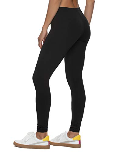 Felina Velvety Super Soft Lightweight Style C2801 Leggings 2-Pack - for Women - Yoga Pants, Workout Clothes (Black, Large)