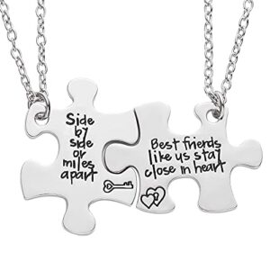 melix home friendship necklace for 2 side by side best friends close in heart necklace set