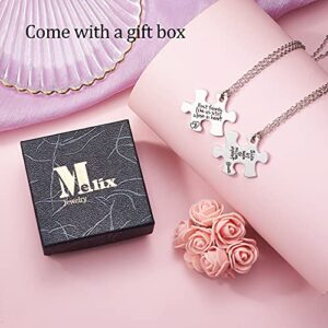 Melix Home Friendship Necklace for 2 Side by Side Best Friends Close in Heart Necklace Set