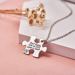 Melix Home Friendship Necklace for 2 Side by Side Best Friends Close in Heart Necklace Set