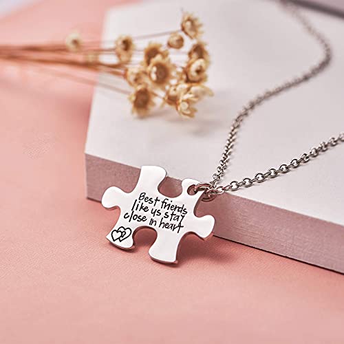 Melix Home Friendship Necklace for 2 Side by Side Best Friends Close in Heart Necklace Set