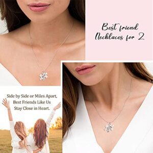 Melix Home Friendship Necklace for 2 Side by Side Best Friends Close in Heart Necklace Set