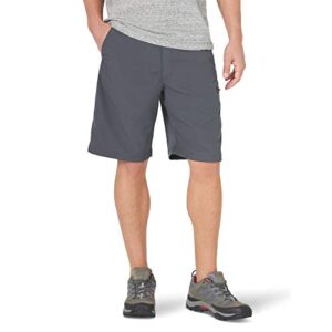 wrangler authentics men's performance side elastic utility short, carbonite, 38