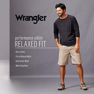 Wrangler Authentics Men's Performance Side Elastic Utility Short, Carbonite, 38