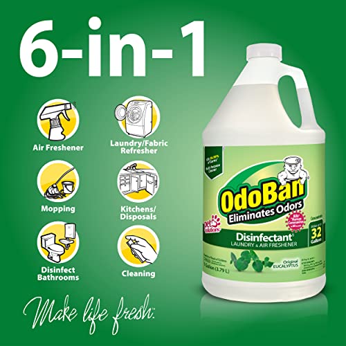 OdoBan Disinfectant Concentrate and Odor Eliminator, 4 Gallons, Original Eucalyptus Scent