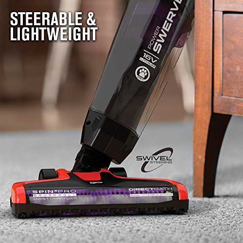 Dirt Devil Power Swerve Pet, Lightweight Cordless Stick Upright Vacuum Cleaner, For Carpet and Hard Floors, BD22052, Red