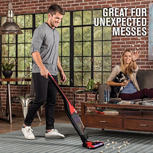 Dirt Devil Power Swerve Pet, Lightweight Cordless Stick Upright Vacuum Cleaner, For Carpet and Hard Floors, BD22052, Red