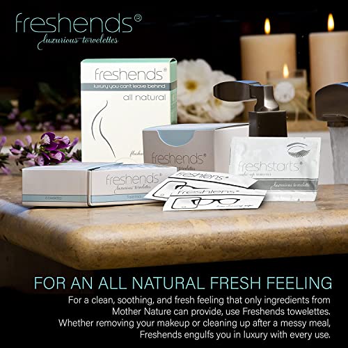 Freshends Luxurious Towelette Bundle — Makeup Remover, Hotel Bathroom Amenities, Air BNB Needs, Individually Packed Guest Bathroom Essentials for Clubs, Restaurants, Bars, Weddings 100 Bulk Pack, Blue