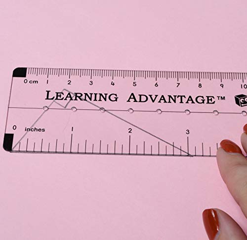 LEARNING ADVANTAGE-7752 Angle Measurement Ruler - Clear, Flexible and Adjustable Geometry Measuring Tool - Measure Angles to 360 Degrees and Lines to 12"