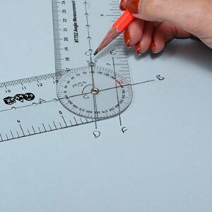 LEARNING ADVANTAGE-7752 Angle Measurement Ruler - Clear, Flexible and Adjustable Geometry Measuring Tool - Measure Angles to 360 Degrees and Lines to 12"