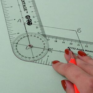 LEARNING ADVANTAGE-7752 Angle Measurement Ruler - Clear, Flexible and Adjustable Geometry Measuring Tool - Measure Angles to 360 Degrees and Lines to 12"