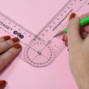 LEARNING ADVANTAGE-7752 Angle Measurement Ruler - Clear, Flexible and Adjustable Geometry Measuring Tool - Measure Angles to 360 Degrees and Lines to 12"