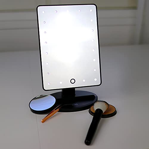 Absolutely Luvly Natural Daylight Lighted Makeup Mirror/Vanity Mirror with Touch Screen Dimming,Detachable 10X Magnification Spot Mirror