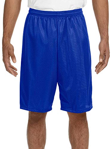 Hat and Beyond Mens Lightweight Basic Mesh Solid Basketball Jersey Workout Fitness Gym Shorts (4X-Large, 1ihb01_Royal Blue)